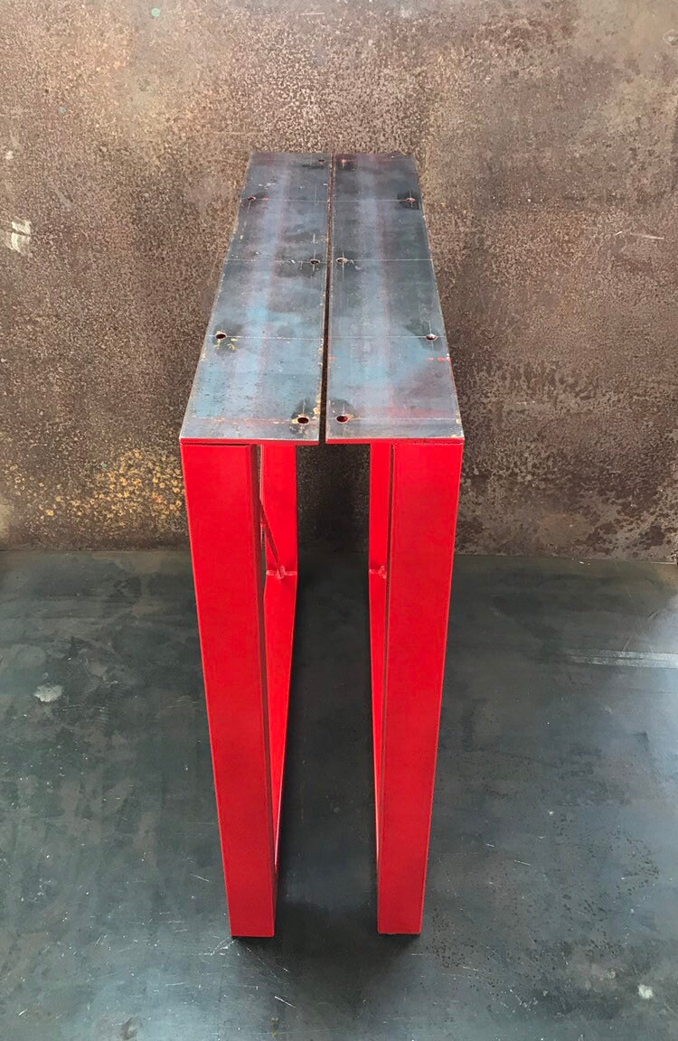 Metal Table Legs, 2x2 U W/ X Red (set of 2) - Etsy