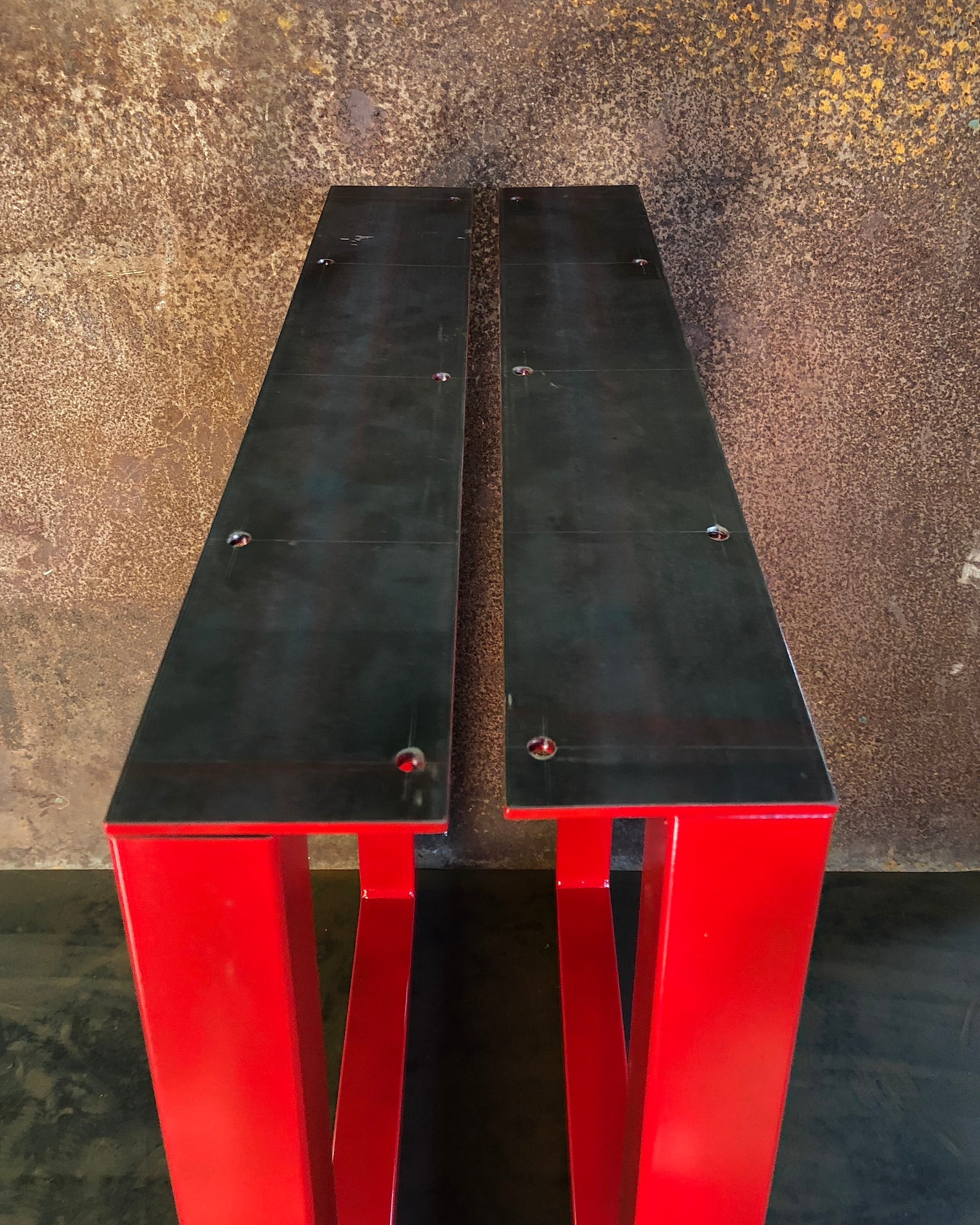 Metal Table Legs 2x2 U Red set of 2 | Etsy