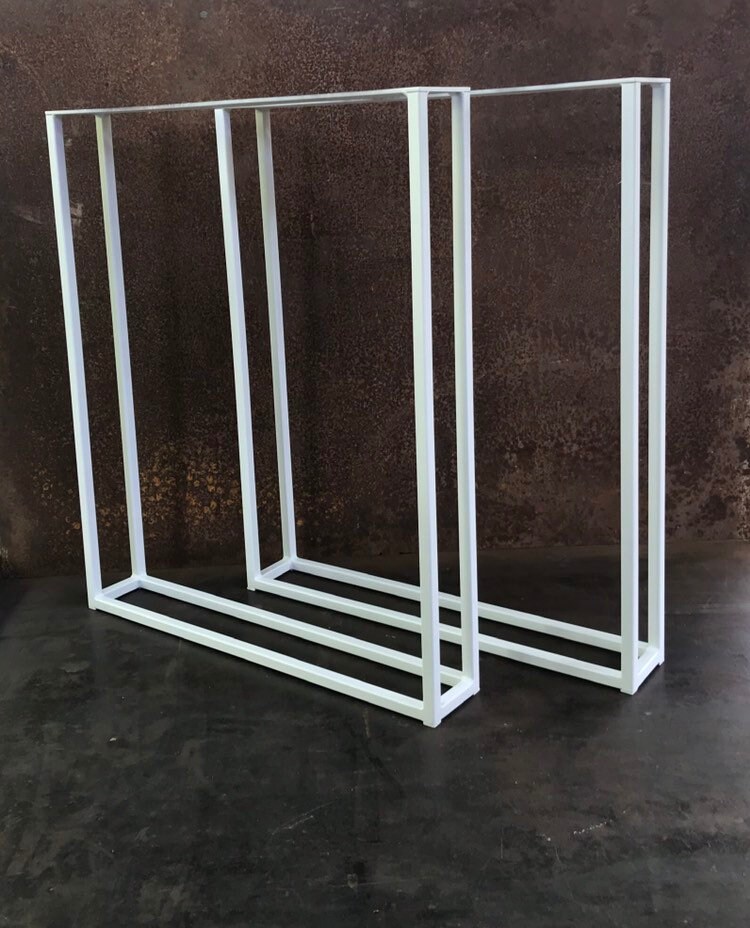 Metal Table Legs 5/8 U Flat White set of 2 | Etsy
