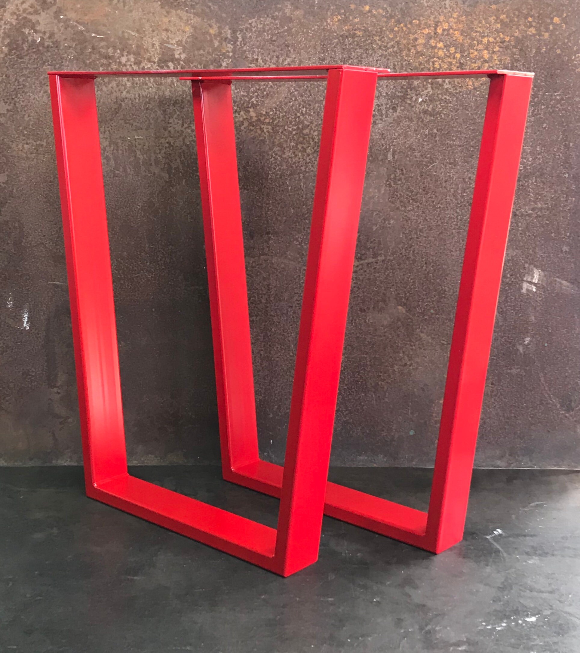 Metal Table Legs 3x1 Taper Red set of 2 - Etsy