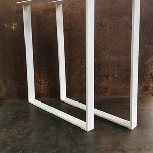 Metal Table Legs, 2x1/2 U Flat White (set of 2) - Etsy