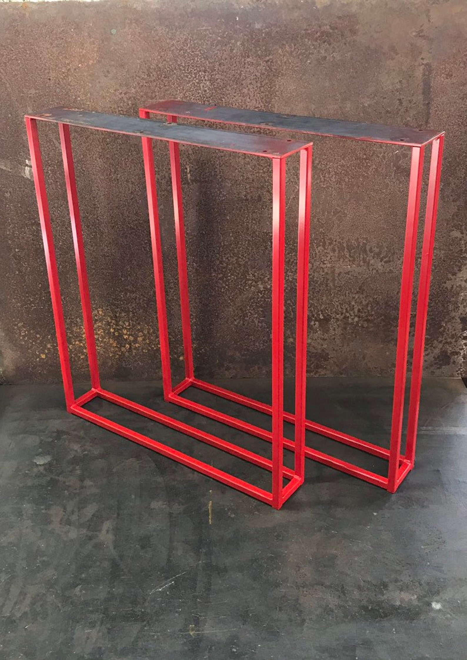 Metal Table Legs 5/8 U Red set of 2 - Etsy