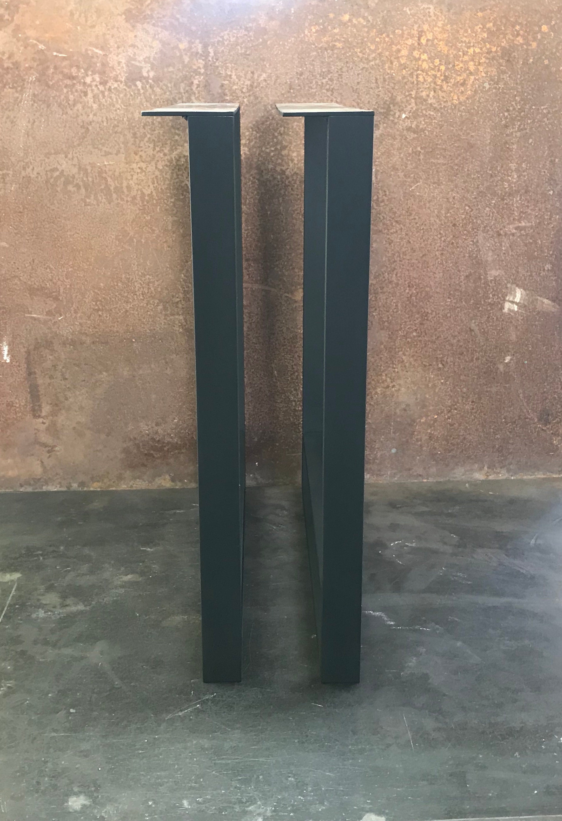 Metal Table Legs, 2x1/2 Double U Flat Black (set of 2) - Etsy