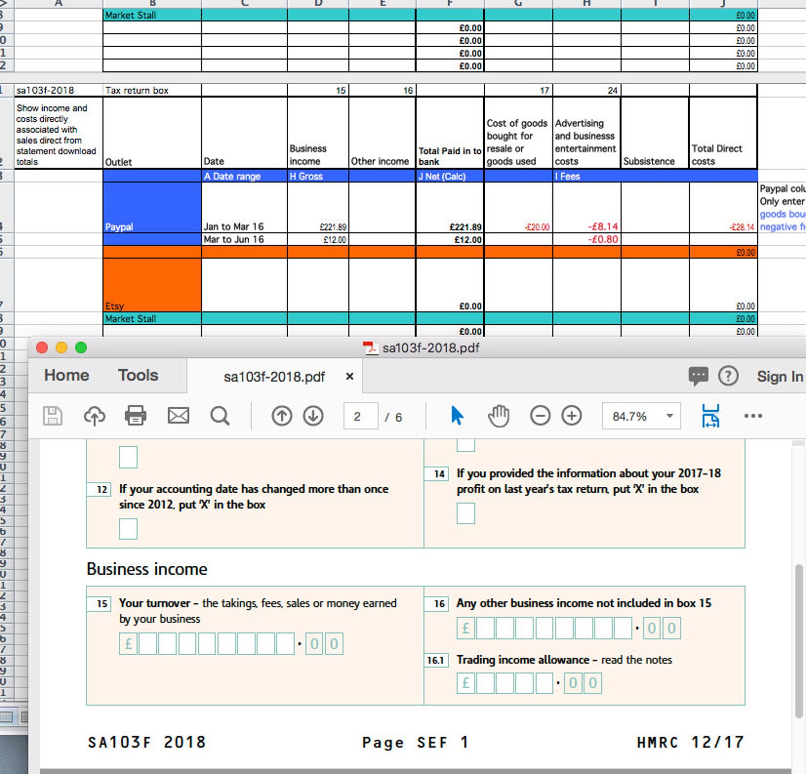 Easy-to-use UK Self Assessment Spreadsheet Excel for PC Office 2010 ...