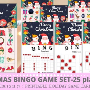 Christmas Game Bingo Cards, Game for Christmas, Christmas Bingo Card ...