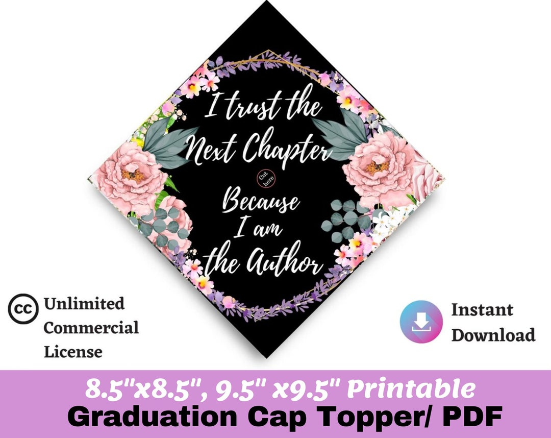 Graduation Cap Topper Printable,diy Graduation Cap Topper, Floral ...