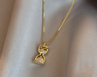 Gold Hourglass Necklace | Etsy