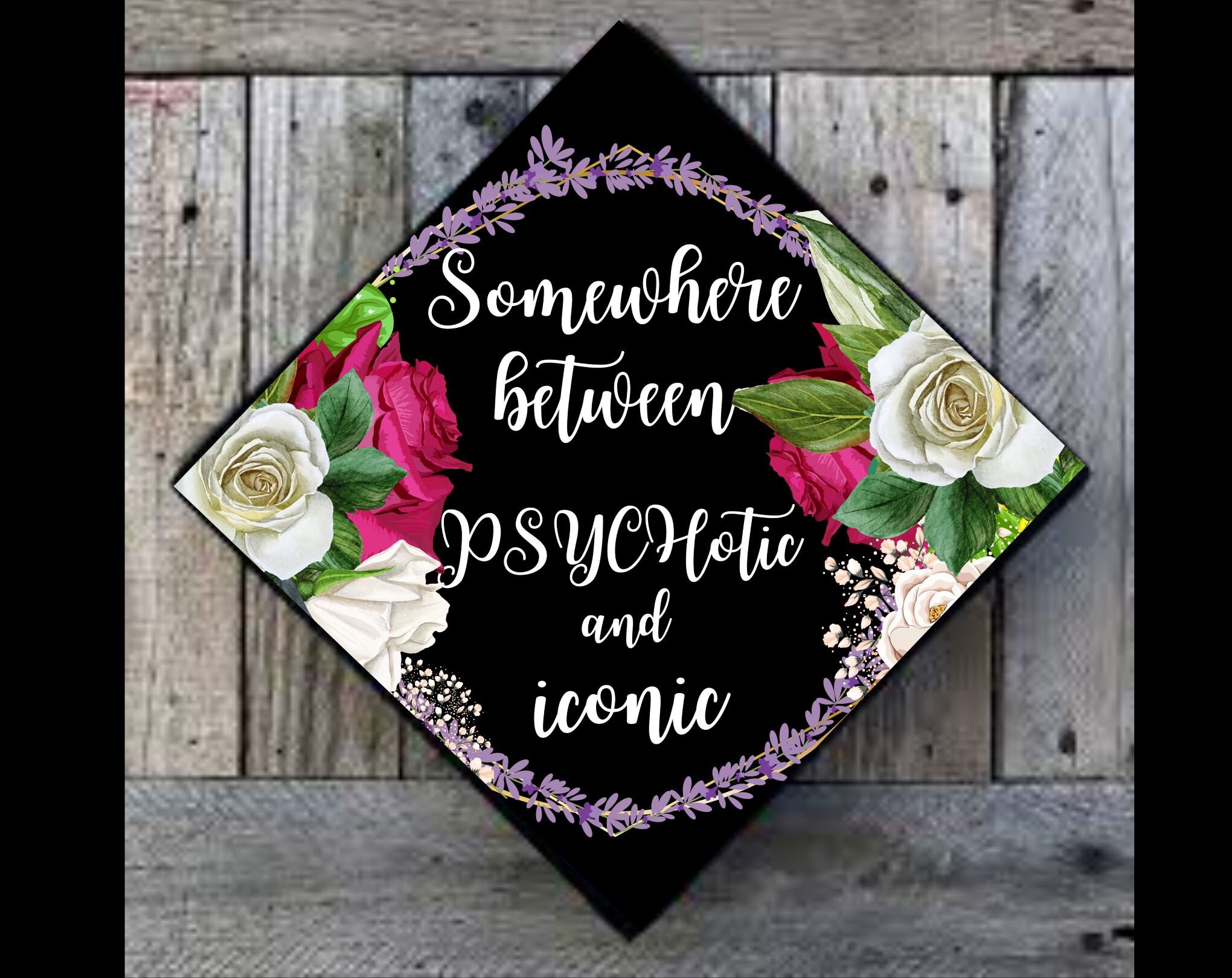 Psychology Graduation Cap Topper Printable, Floral Flowers Graduation ...