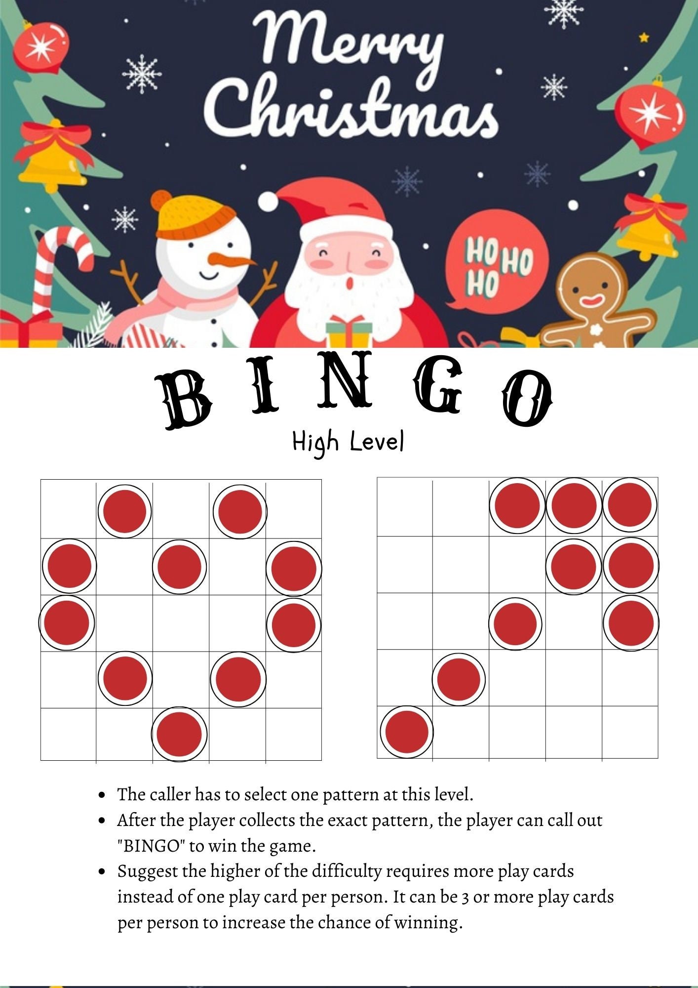Christmas Game Bingo Cards Game for Christmas Christmas - Etsy
