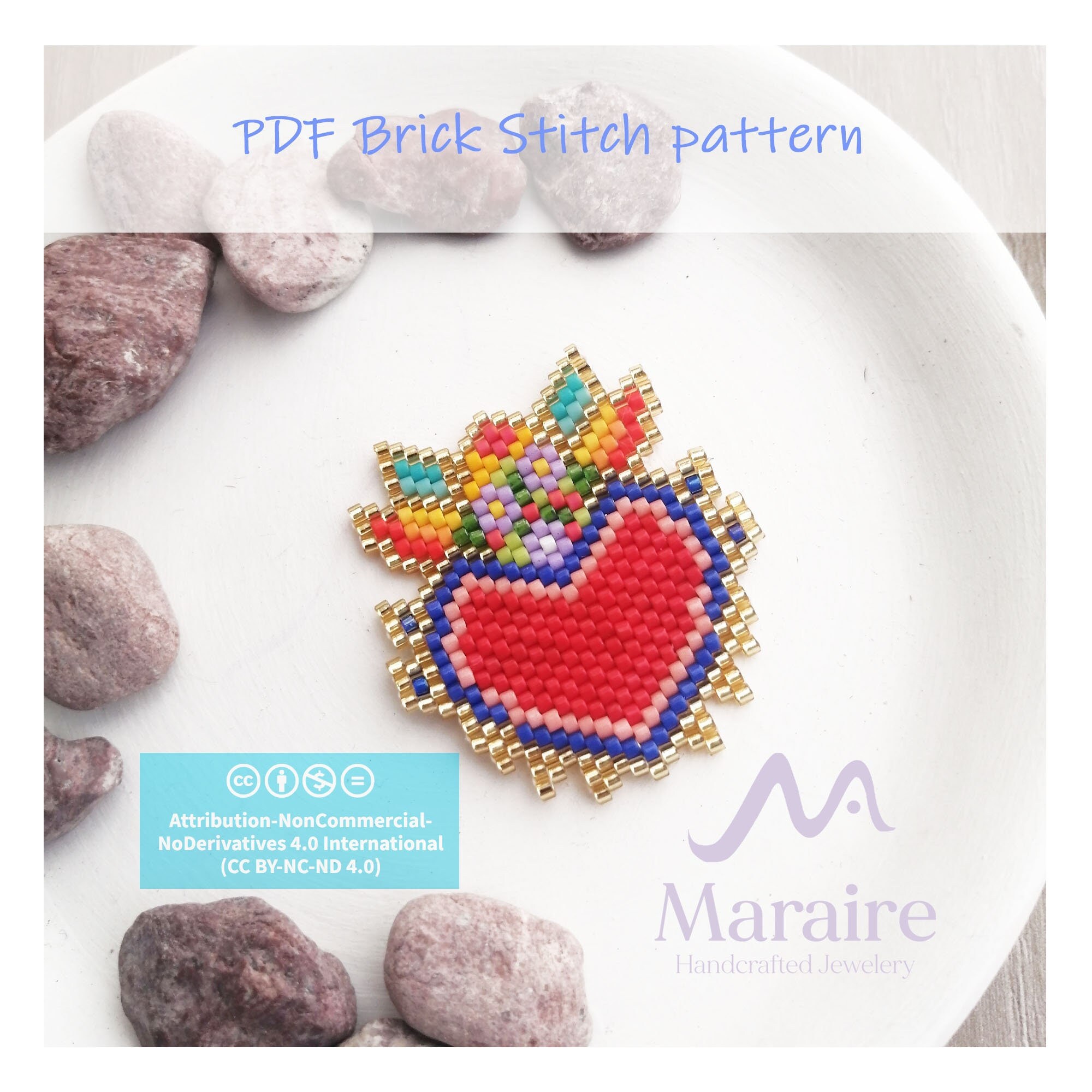Sacred Heart Jesus Brick Stitch Pattern for Miyuki Delica Bead, PDF Diagram, Brickstitch ...