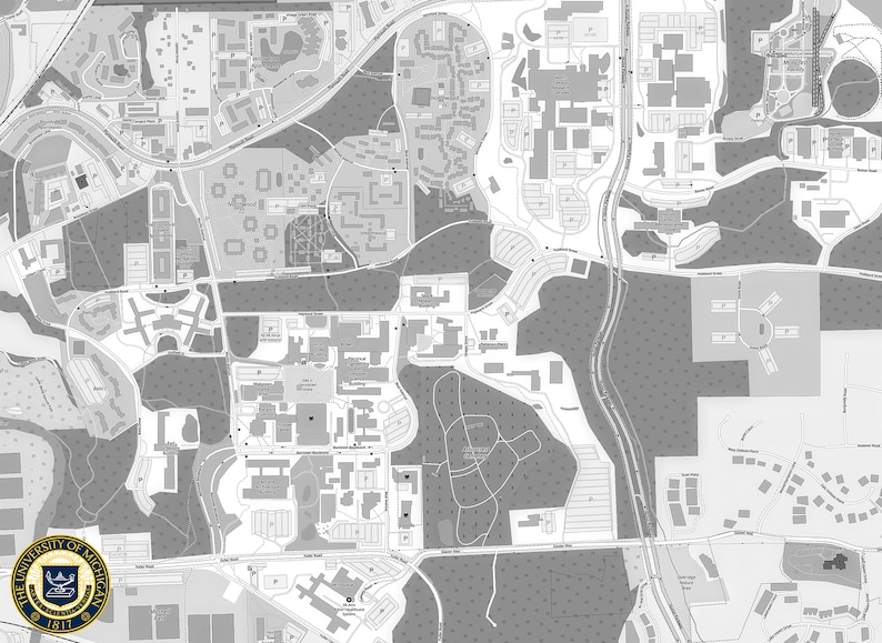 University of Michigan Map - Etsy