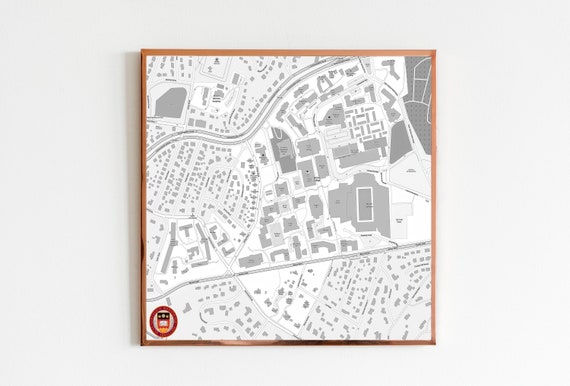 Boston College Map | Etsy
