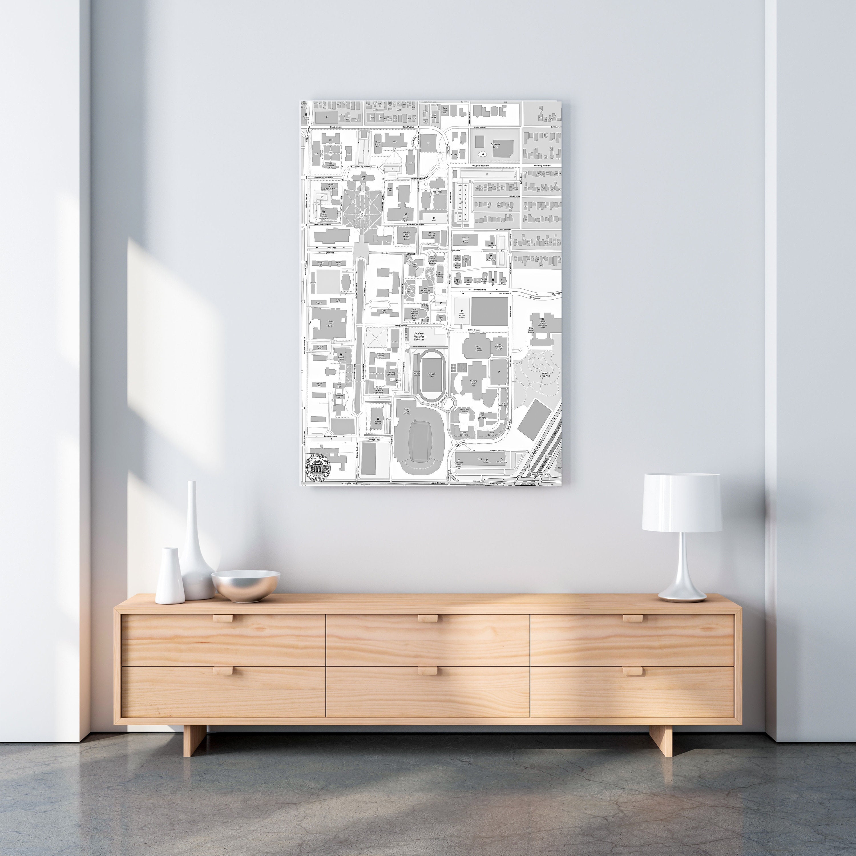 Southern Methodist University Map - Etsy