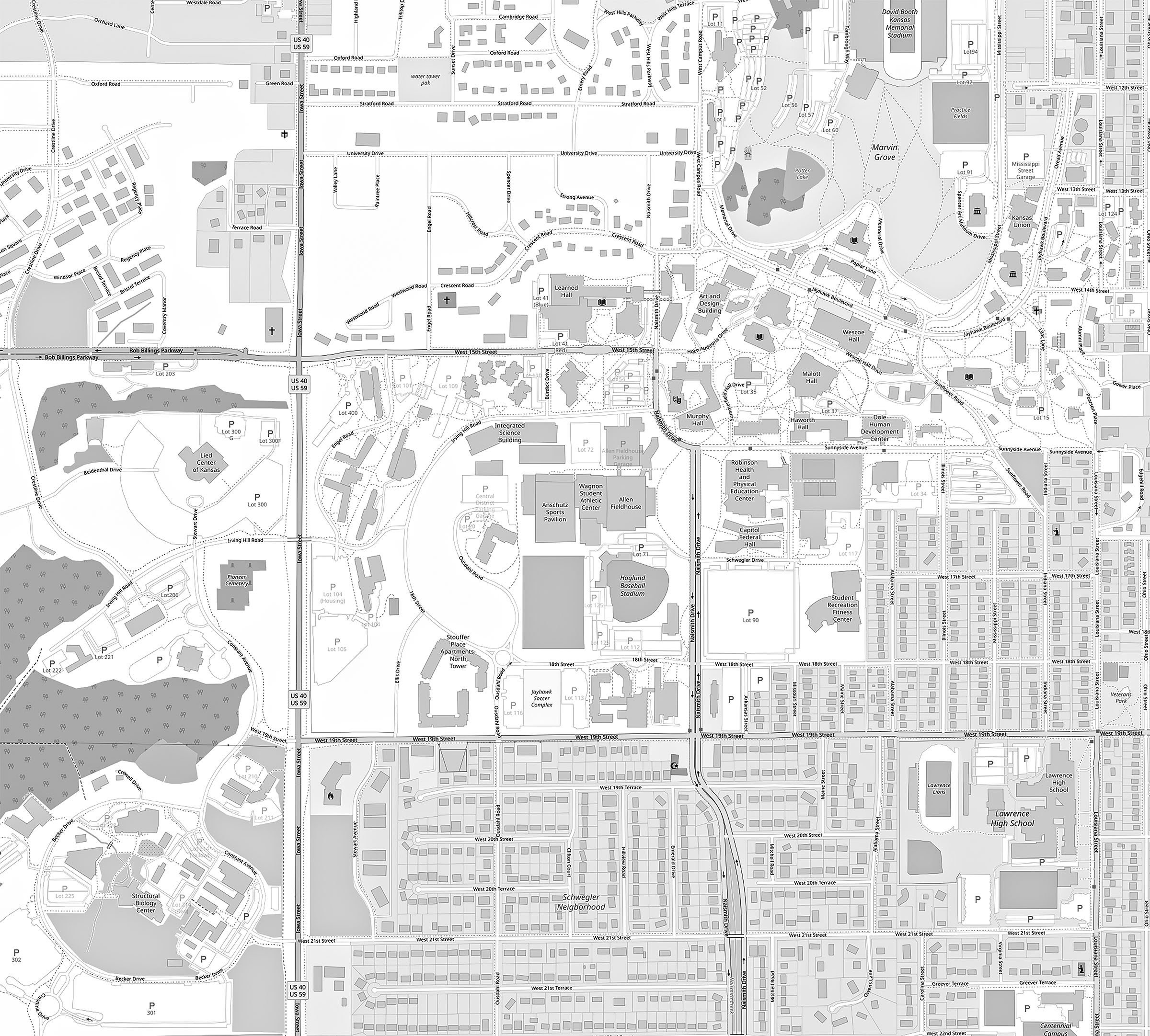 The University of Kansas Map - Etsy