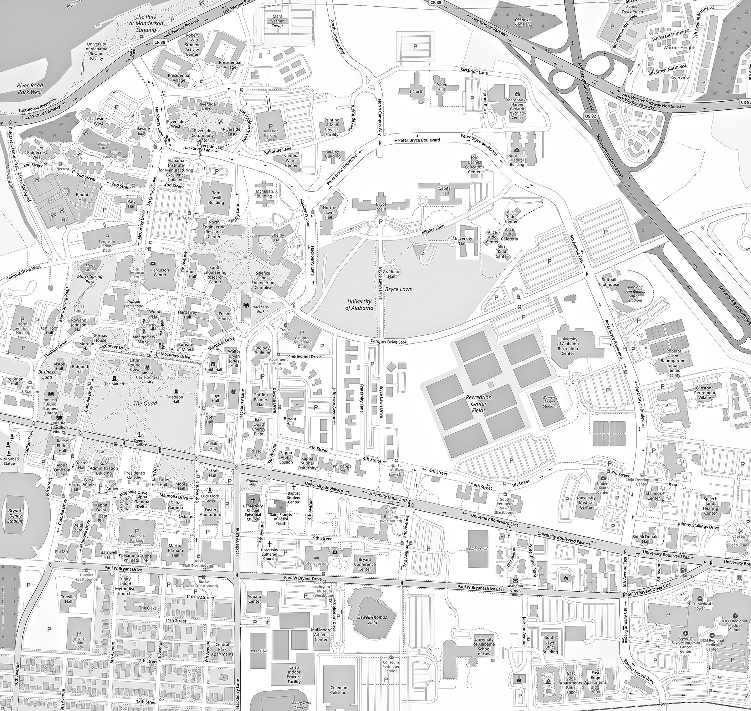 University Of North Alabama Campus Map