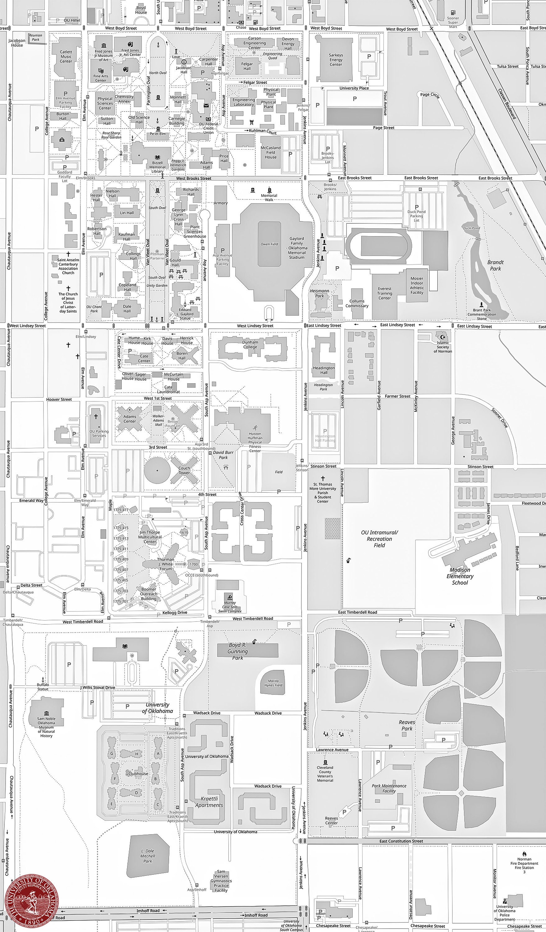 University of Oklahoma Map - Etsy