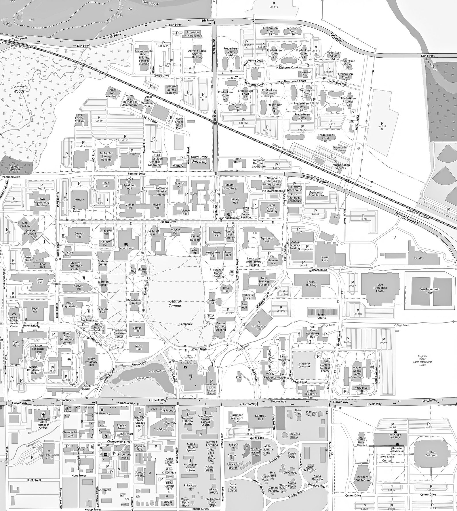 Iowa State University Map | Etsy