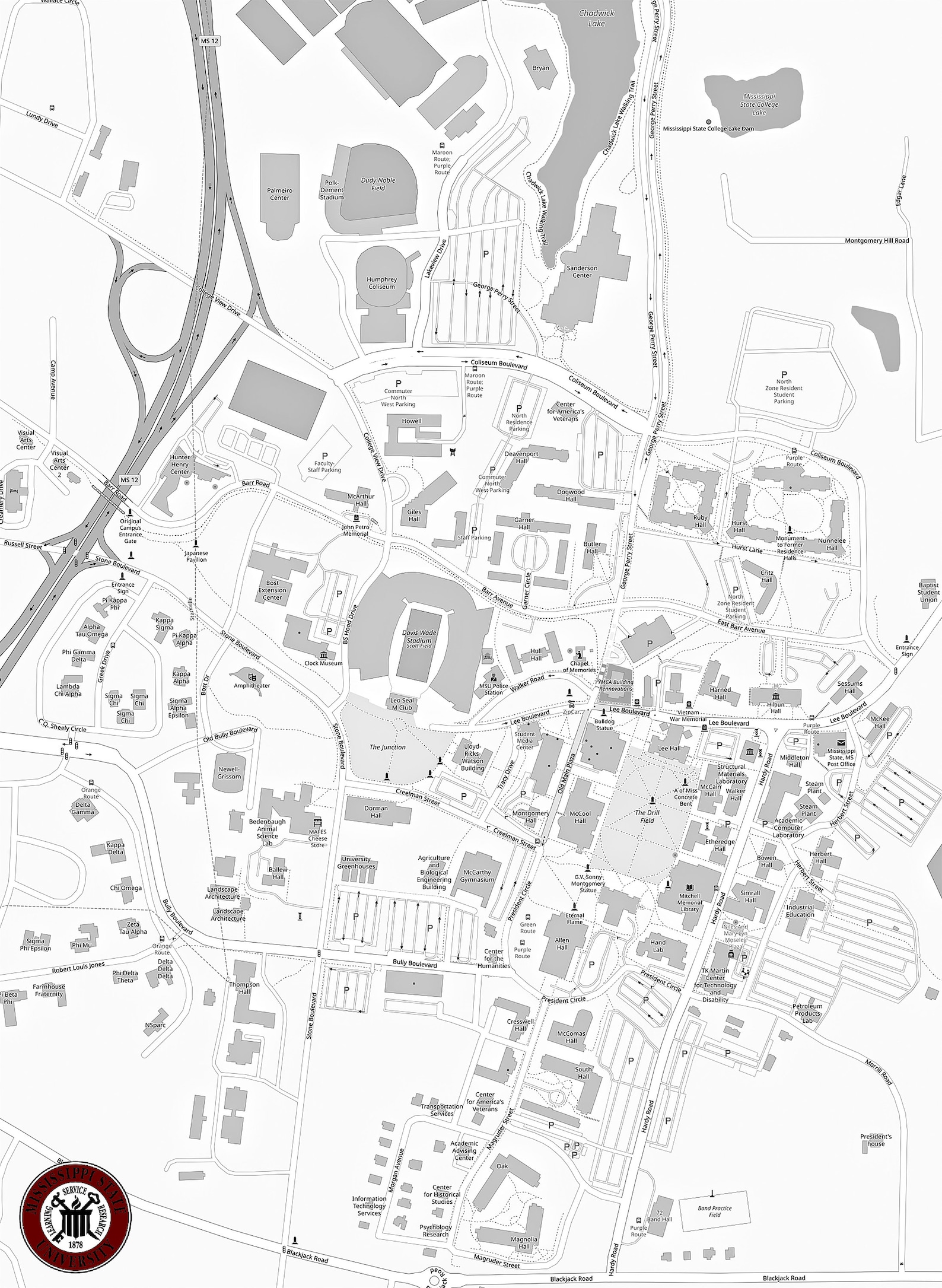 Mississippi State University Map - Etsy