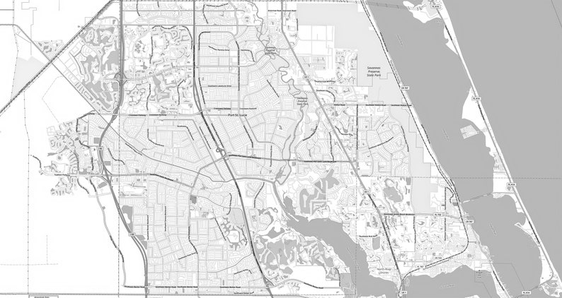 Port St. Lucie Map - Etsy