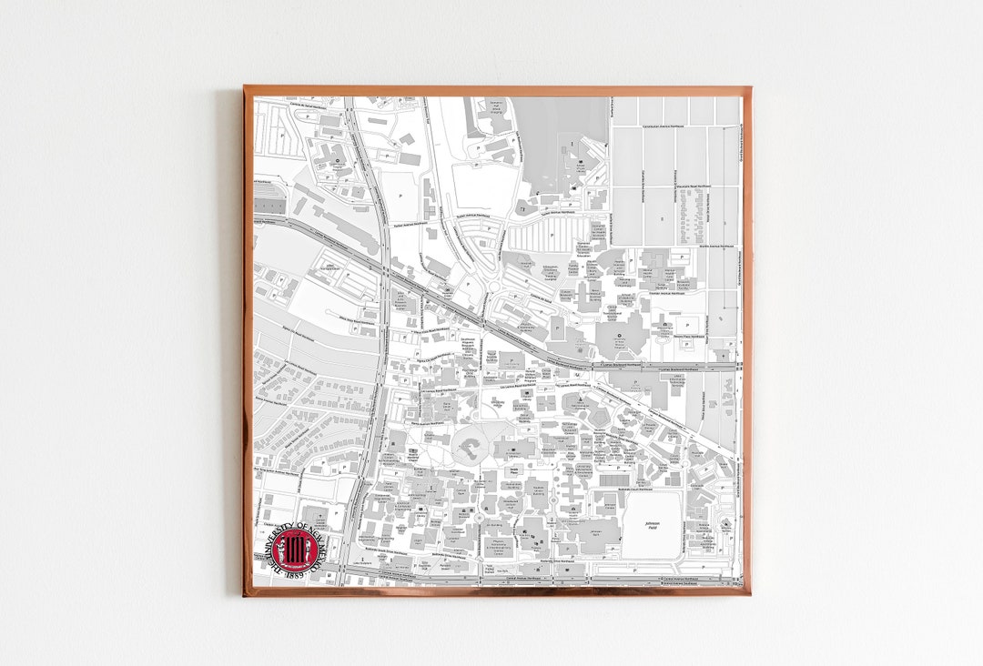 University of New Mexico Map - Etsy