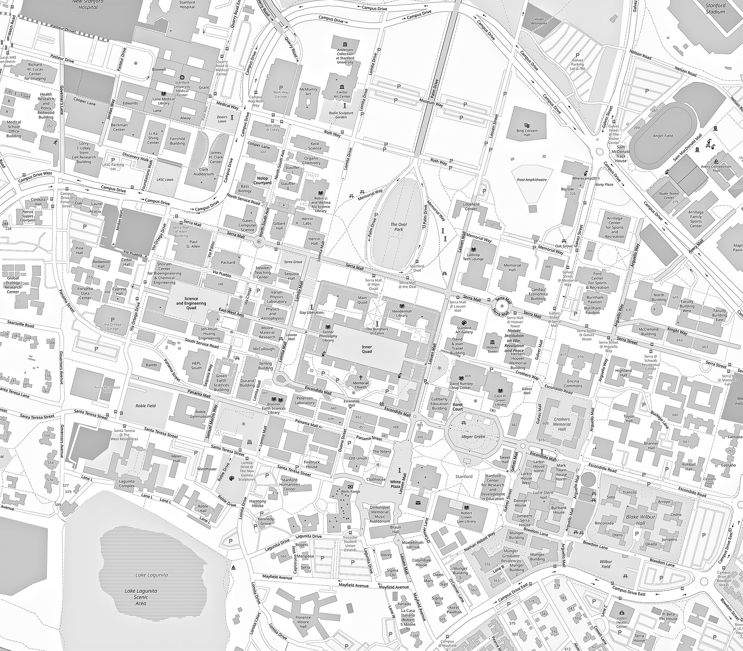 Stanford University Map - Etsy