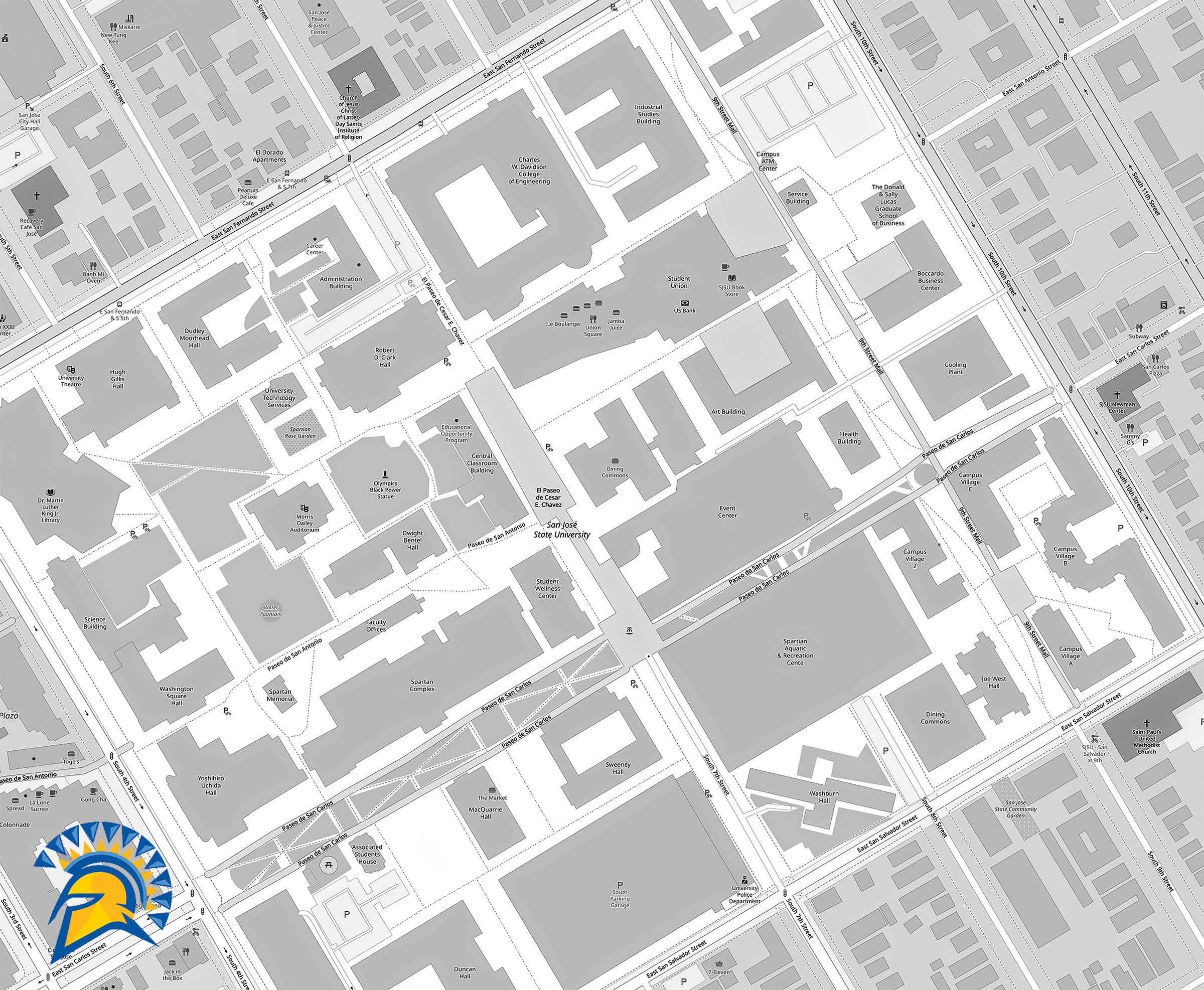 San Jose State University Map - Etsy Sweden