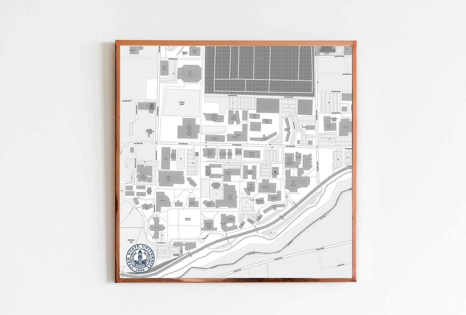Utah State University Map - Etsy