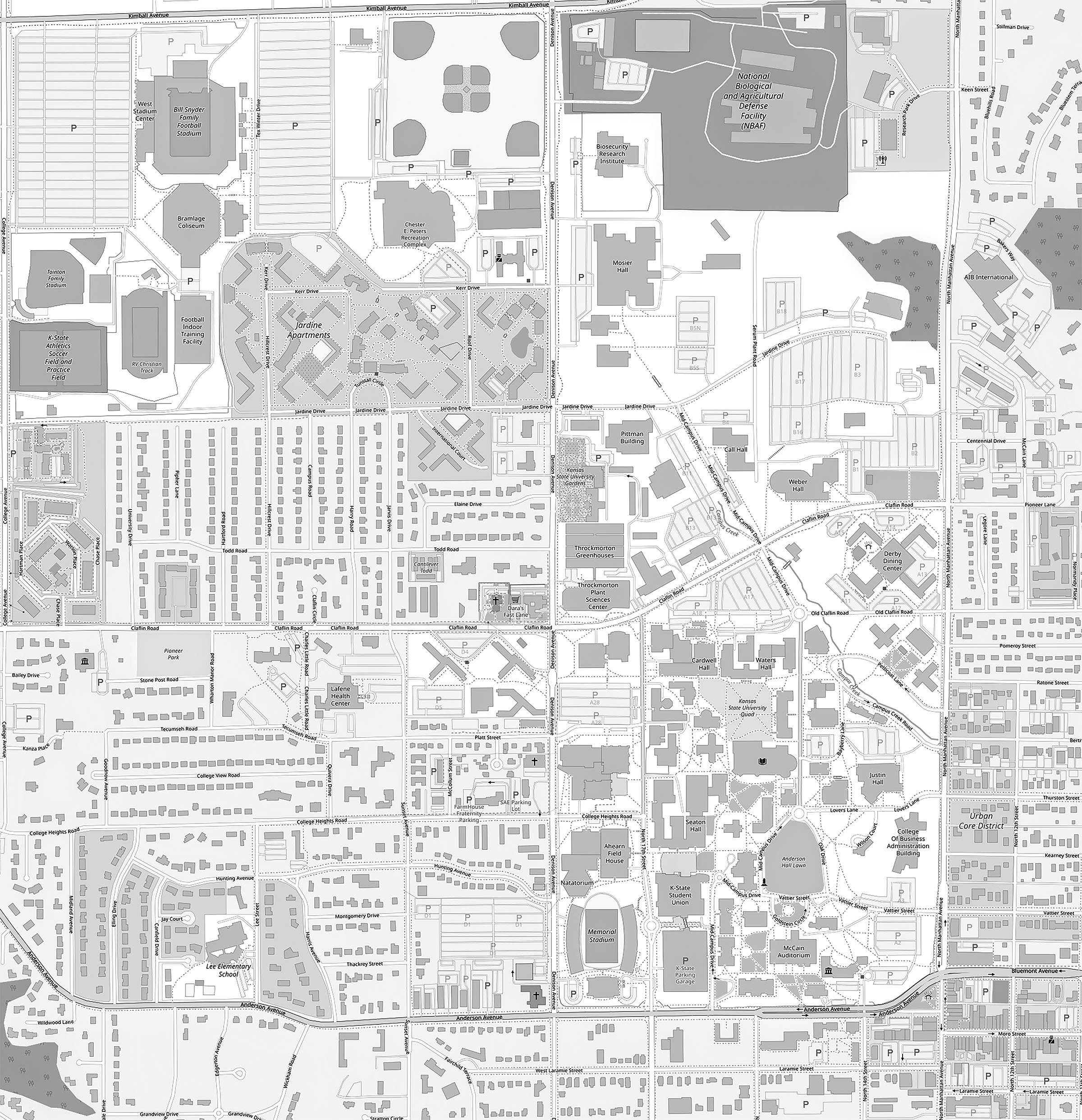 Kansas State University Map - Etsy