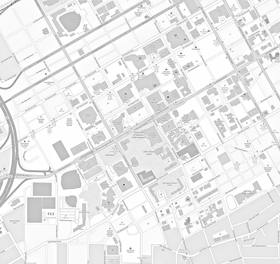 Uab Campus Map Printable University Of Alabama At Birmingham
