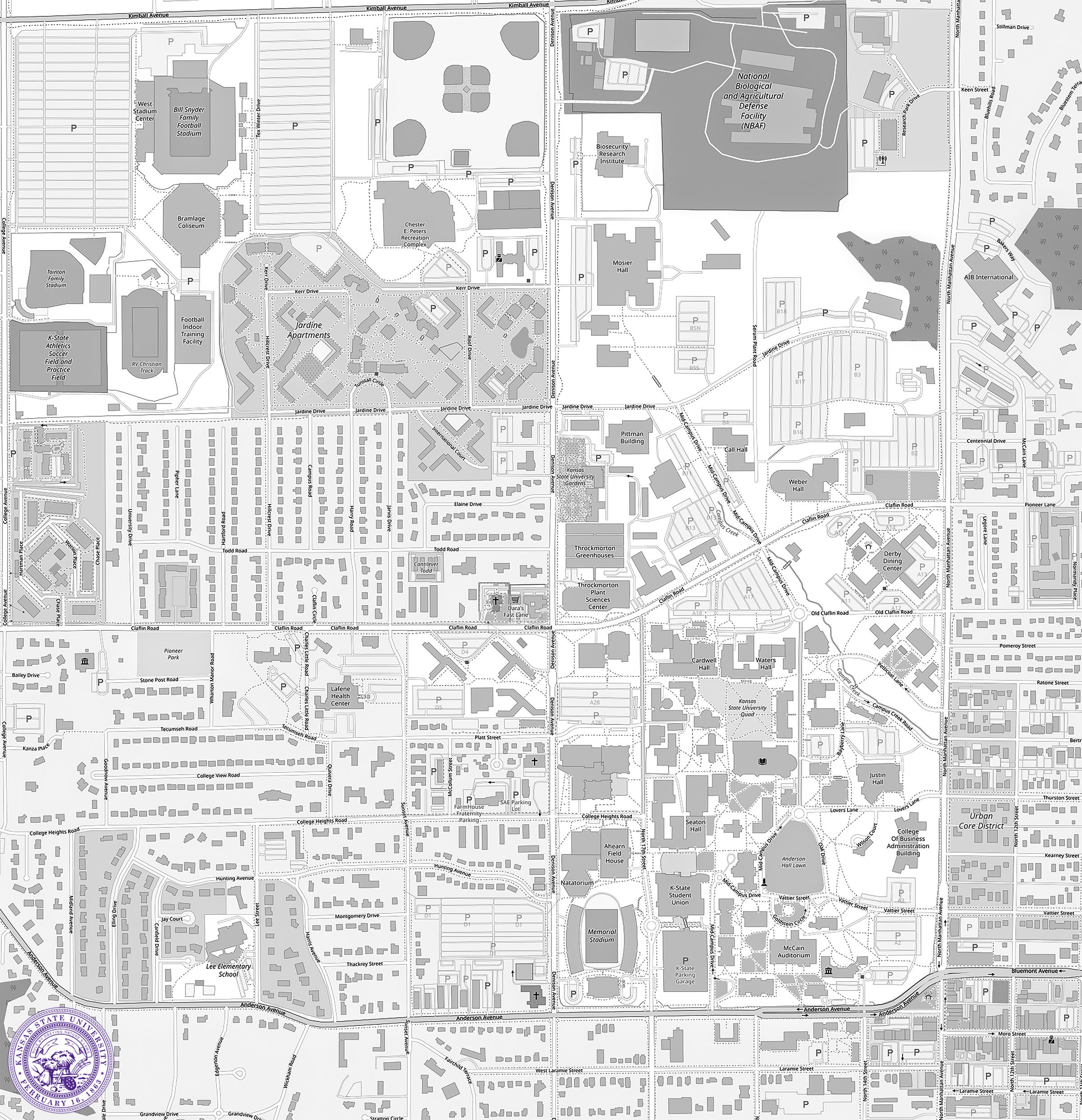 Kansas State University Map - Etsy