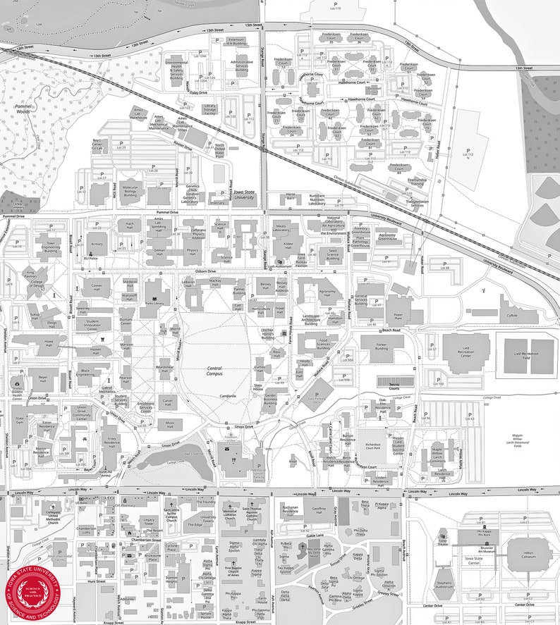 Iowa State University Map - Etsy