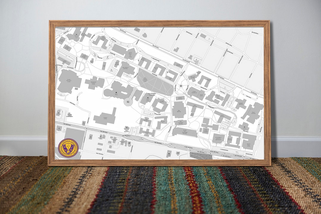 East Carolina University Map - Etsy