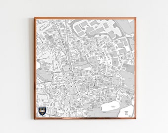 OXFORD University Map ENGLAND Vintage Wall Art Campus - Etsy