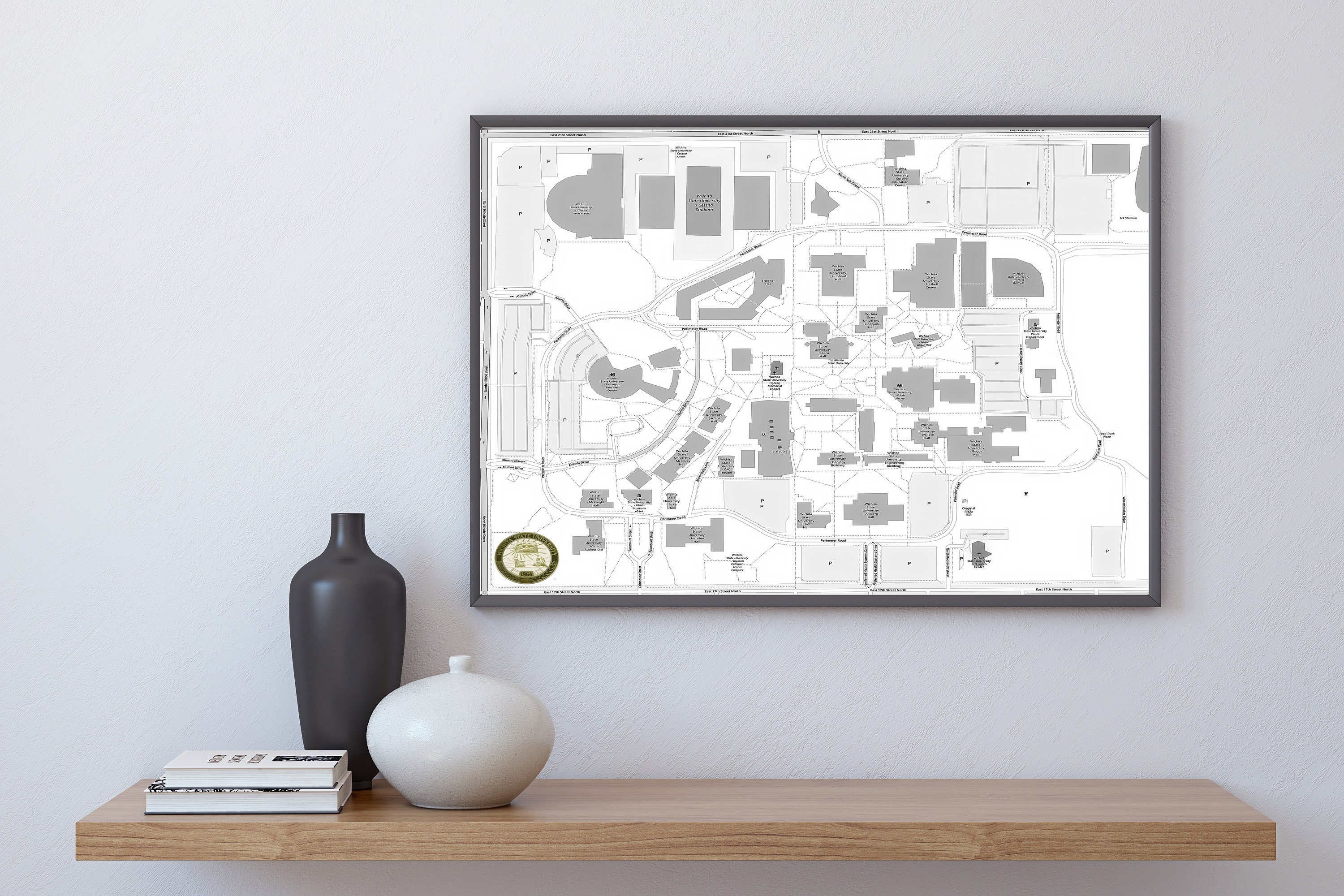 Wichita State University Map - Etsy