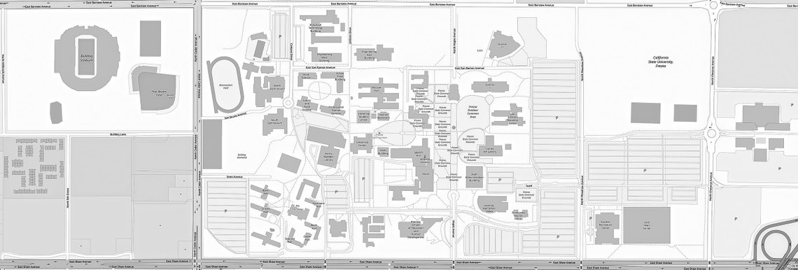 California State University, Fresno Map - Etsy