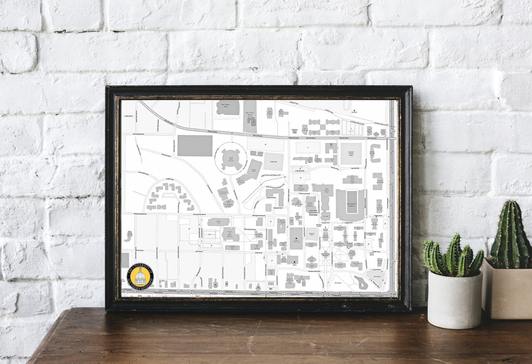 University of Southern Mississippi Map - Etsy