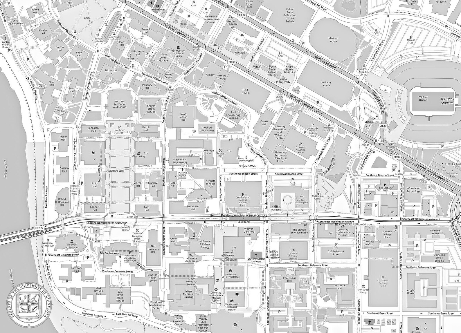 University of Minnesota Map - Etsy