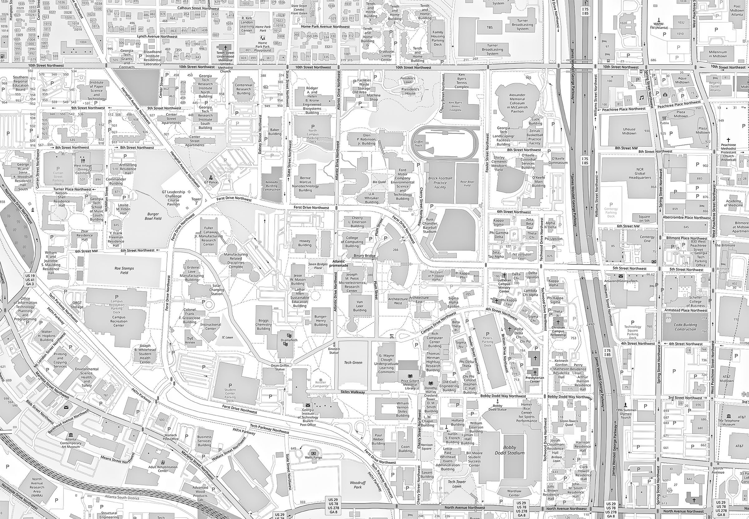 Georgia Institute of Technology Map - Etsy