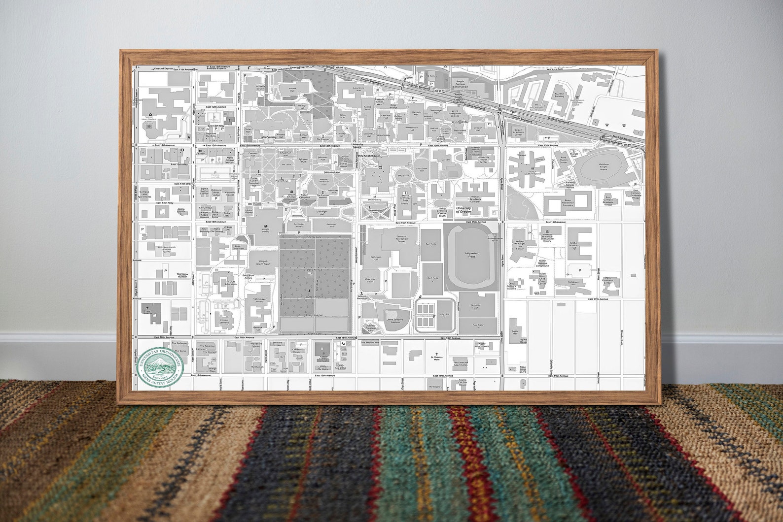 University of Oregon Map - Etsy