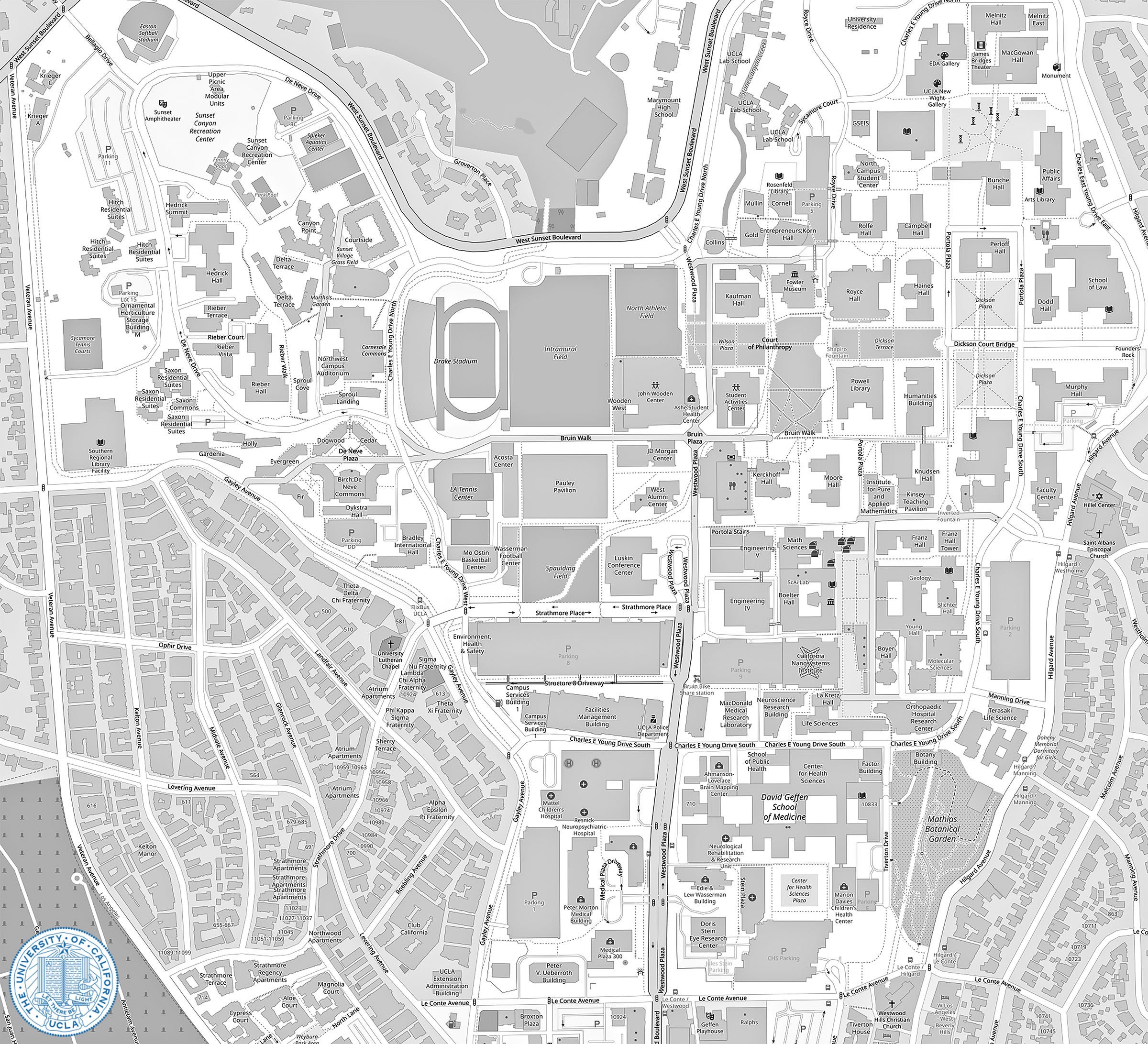 University of California, Los Angeles Map - Etsy