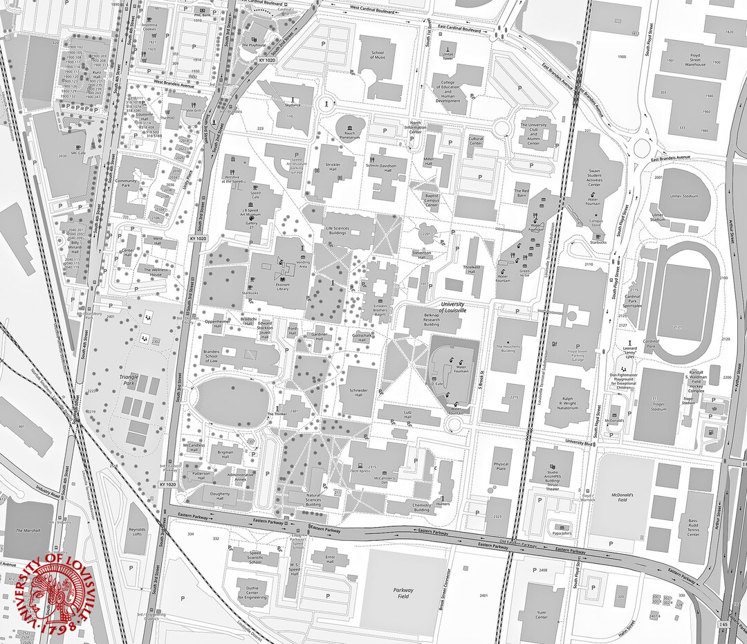 University of Louisville Map - Etsy