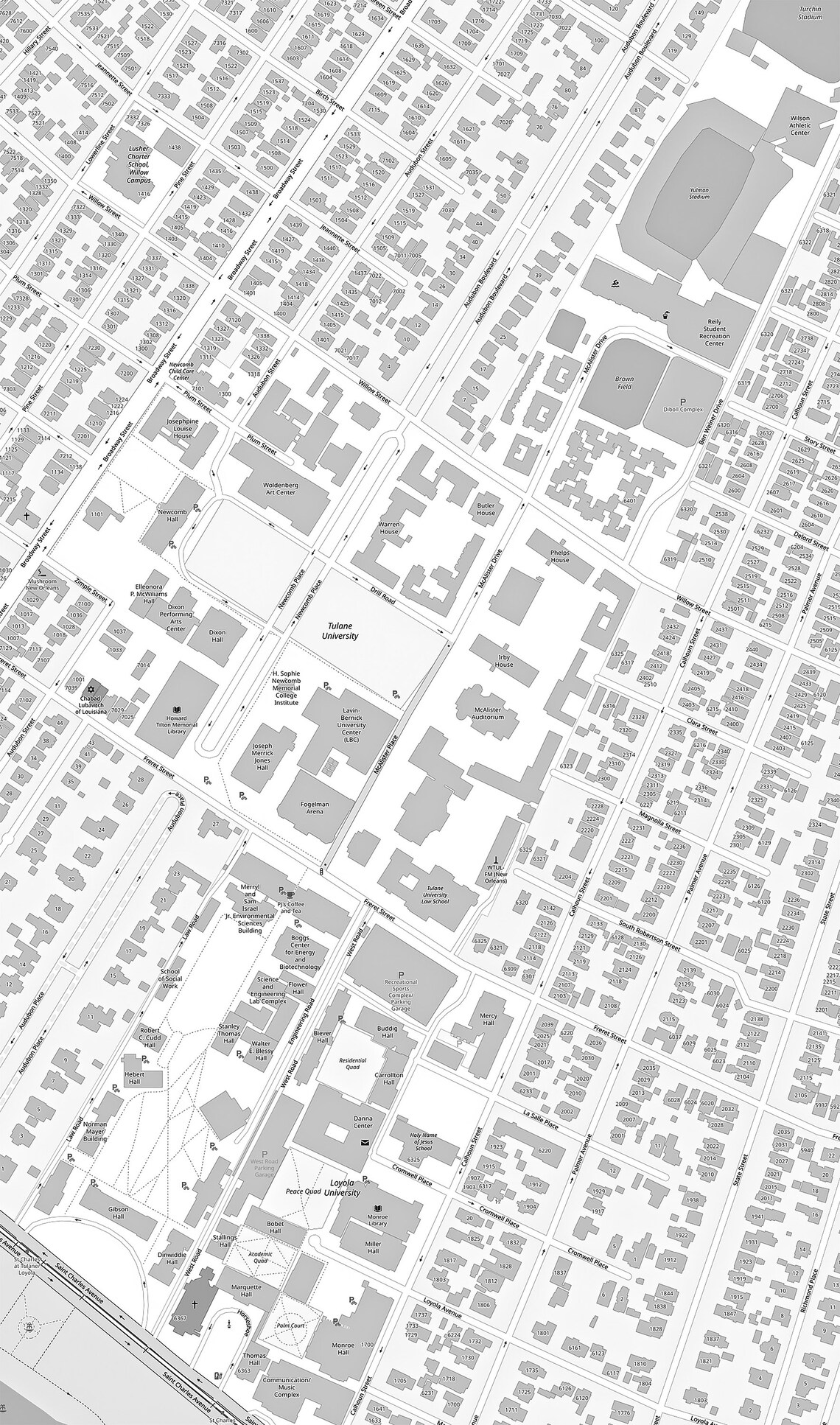 Tulane University Map - Etsy