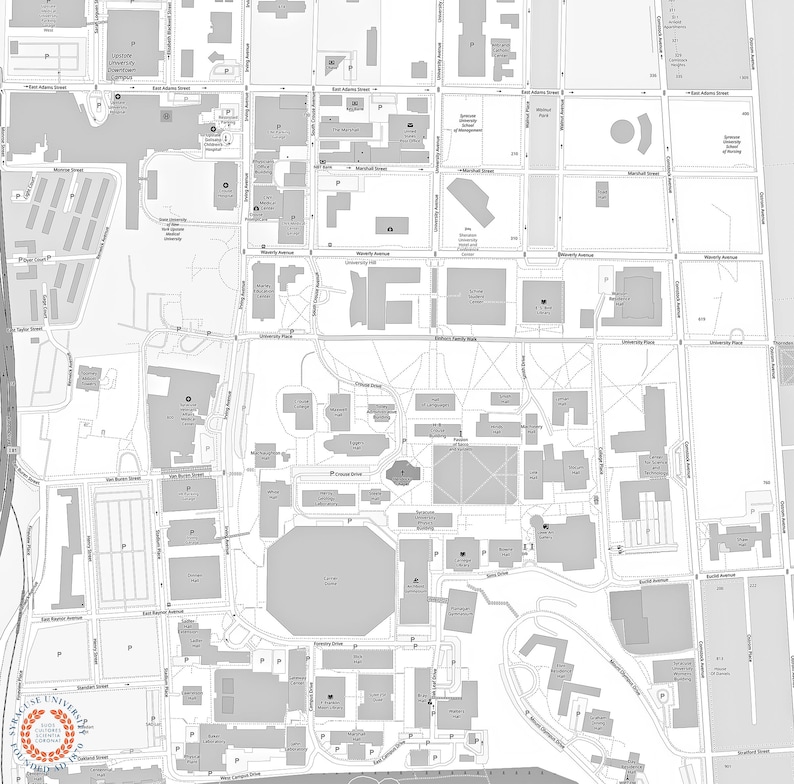 Syracuse University Map - Etsy