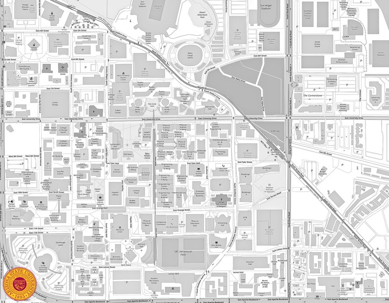 Arizona State University Map - Etsy