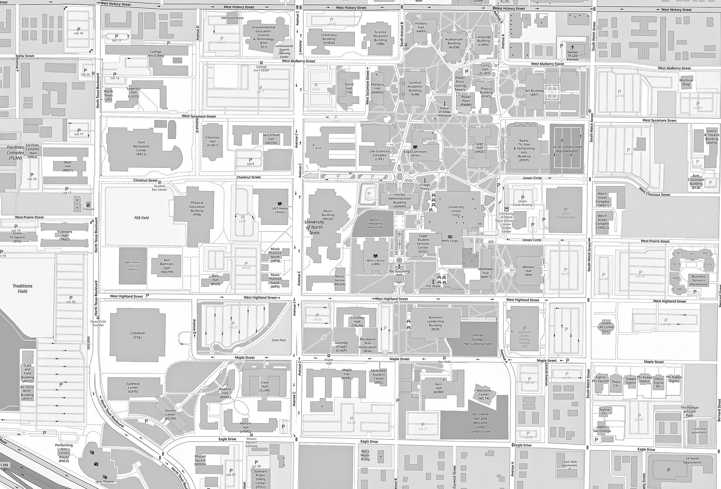 University of North Texas Map - Etsy