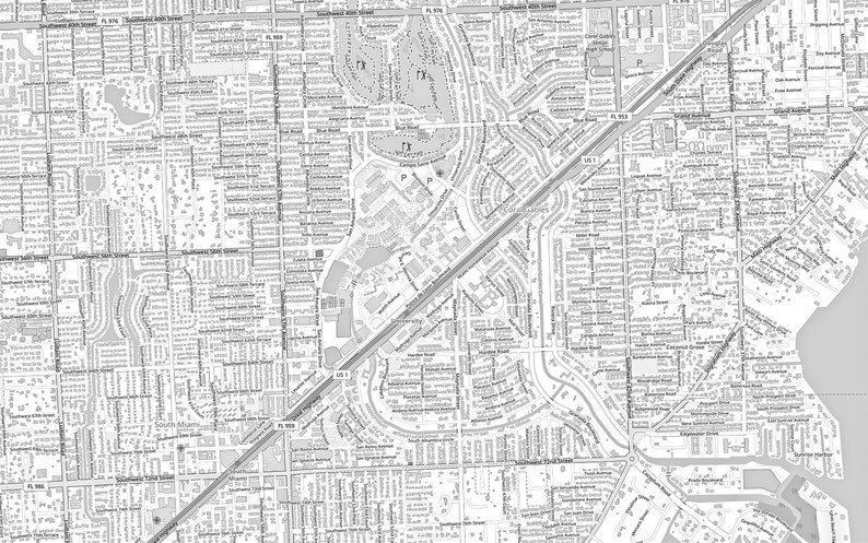 University of Miami Map - Etsy