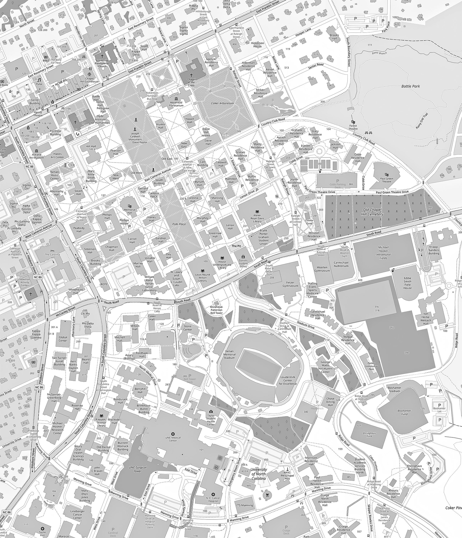 University of North Carolina at Chapel Hill Map - Etsy Hong Kong