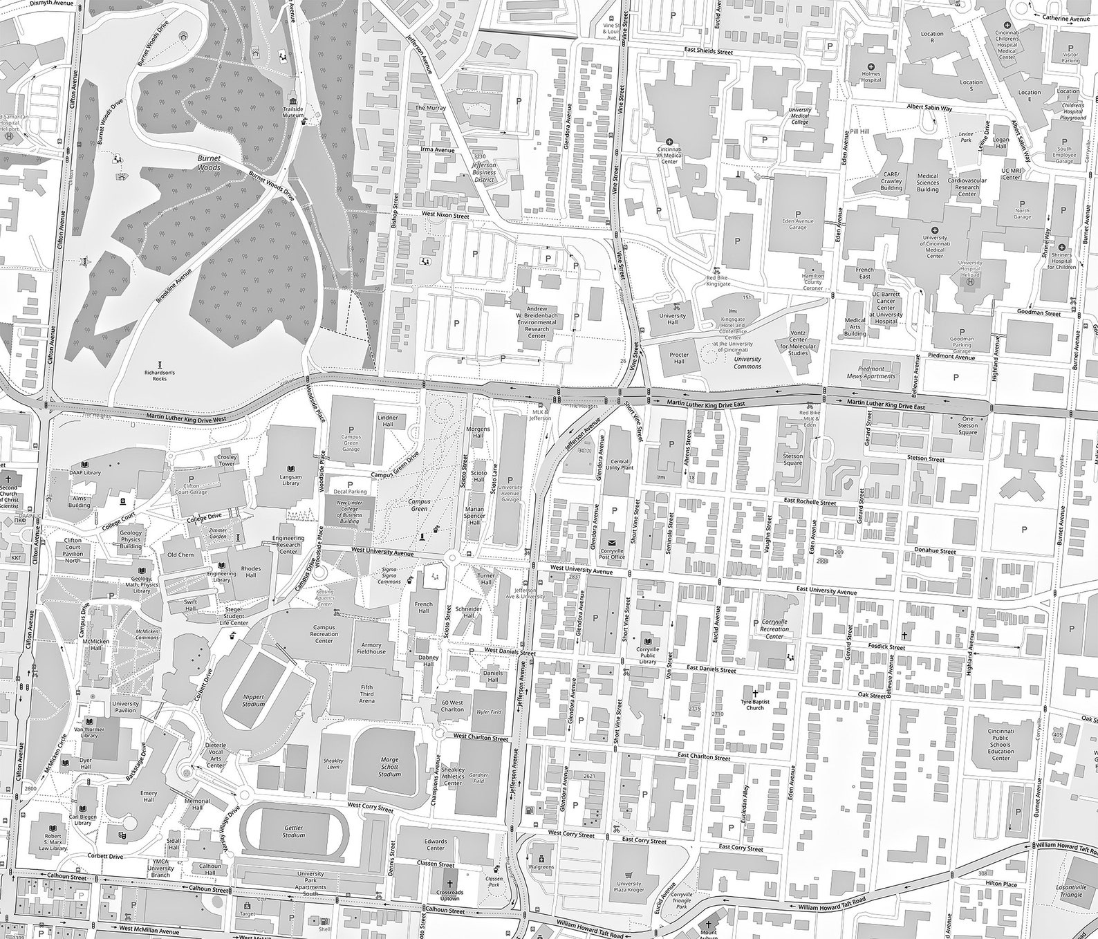 University of Cincinnati Map - Etsy