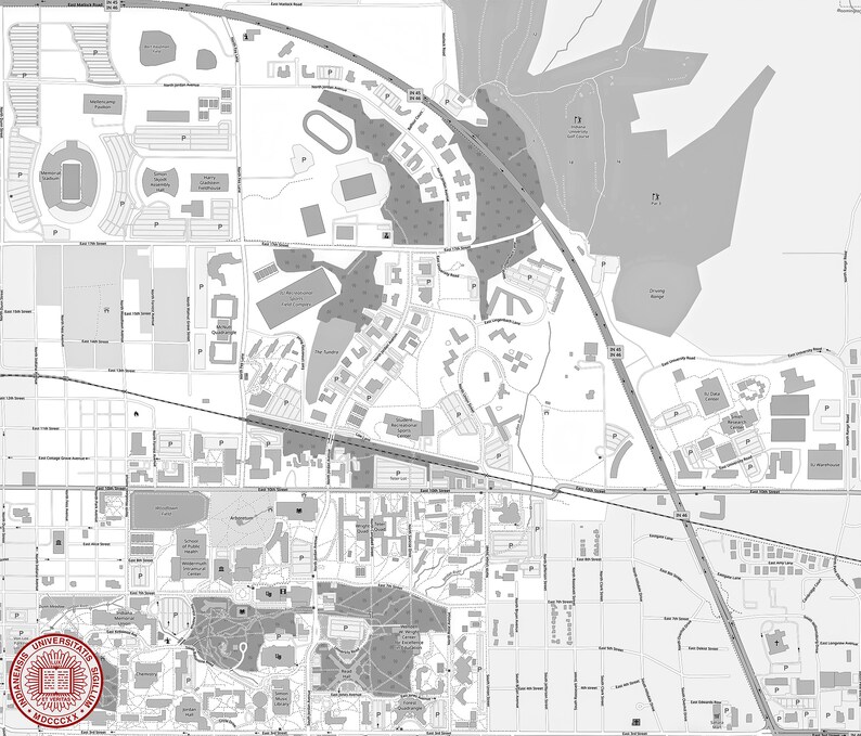 Indiana University Map - Etsy