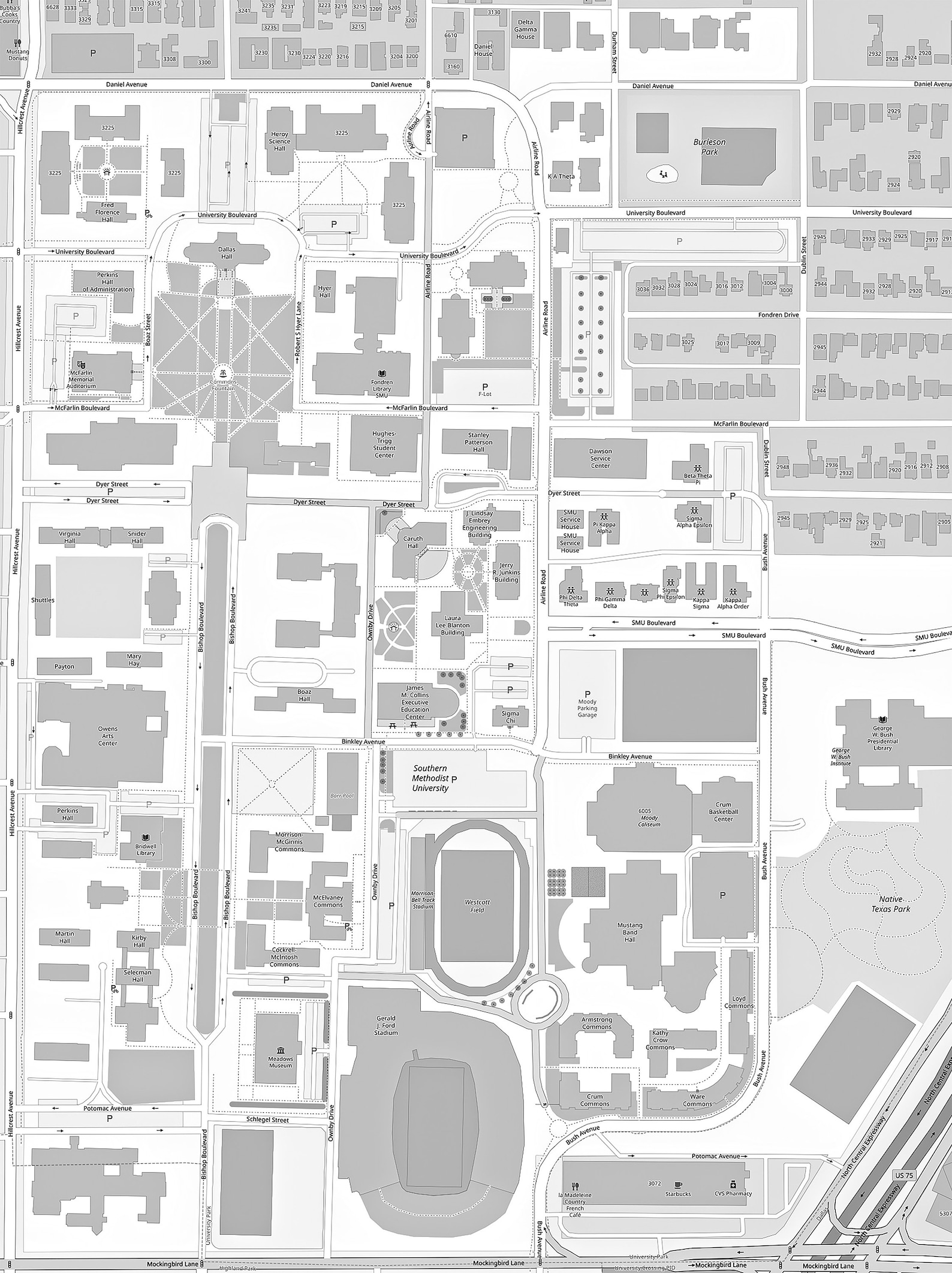 Southern Methodist University Map - Etsy